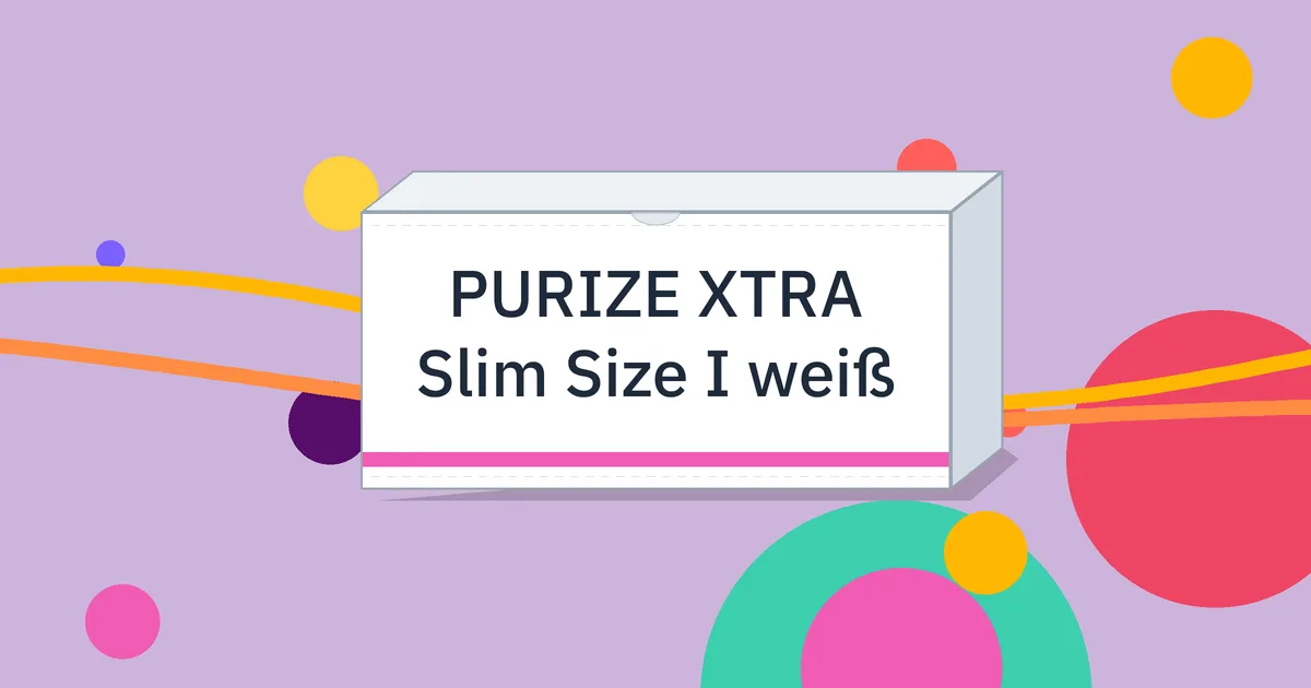 Symbolbild: Packung mit der Aufschrift PURIZE XTRA Slim Size I weiß (PZN 20294417) – Verfügbarkeit und Bezug in Apotheken in Frankfurt am Main