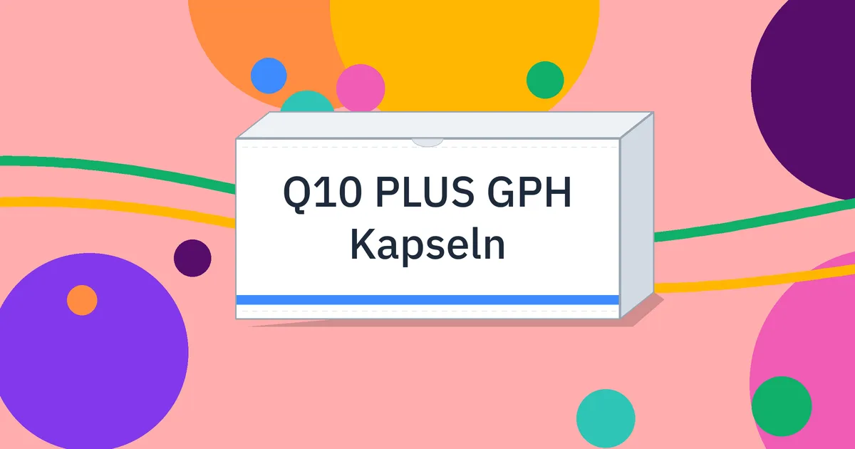Symbolbild: Packung mit der Aufschrift Q10 PLUS GPH Kapseln (PZN 15614067) – Verfügbarkeit und Bezug in Apotheken in Frankfurt am Main