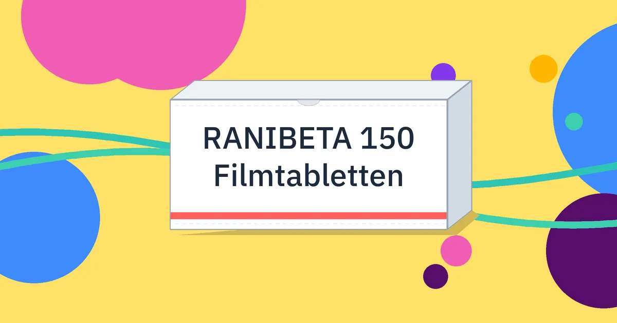 Symbolbild: Packung mit der Aufschrift RANIBETA 150 Filmtabletten (PZN 07280190) – Verfügbarkeit und Bezug in Apotheken in Frankfurt am Main
