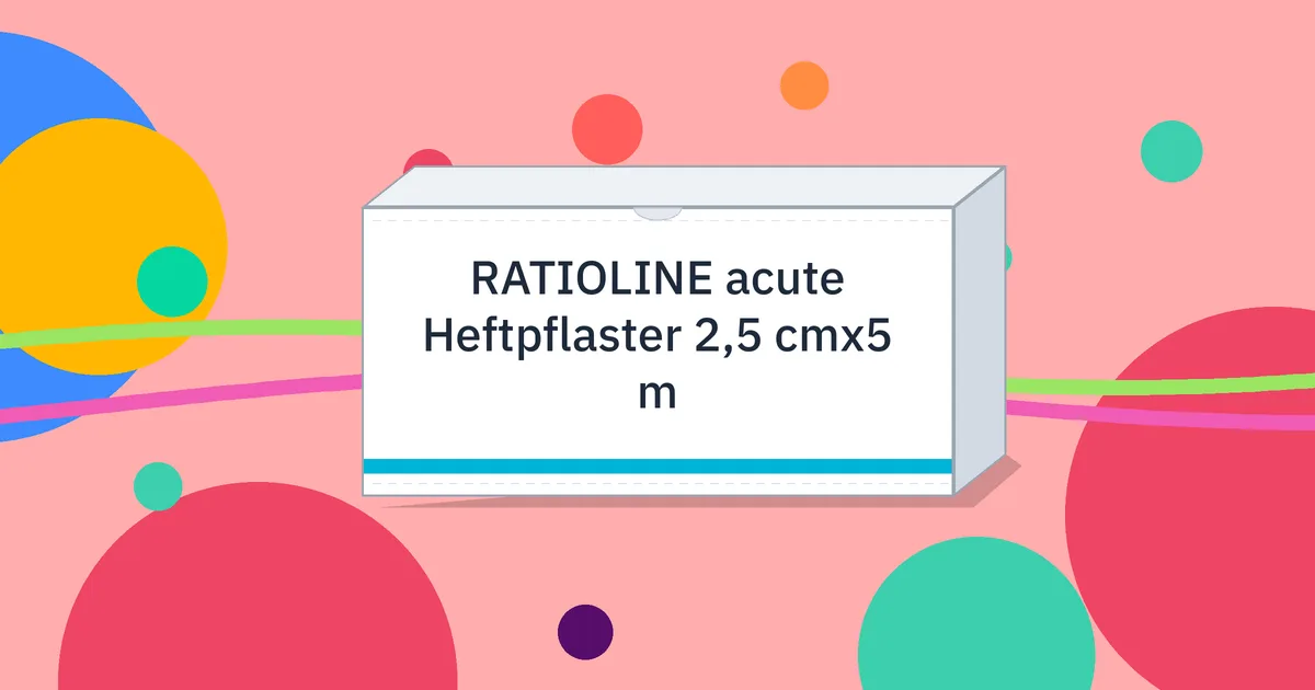 Symbolbild: Packung mit der Aufschrift RATIOLINE acute Heftpflaster 2,5 cmx5 m (PZN 01805450) – Verfügbarkeit und Bezug in Apotheken in Frankfurt am Main