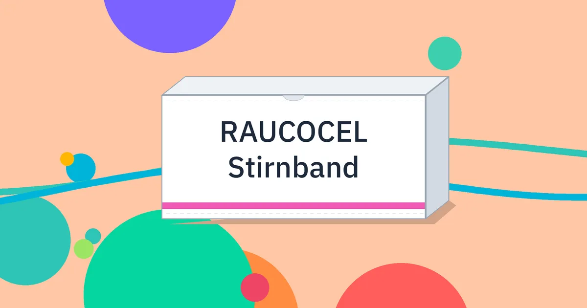 Symbolbild: Packung mit der Aufschrift RAUCOCEL Stirnband (PZN 02172998) – Verfügbarkeit und Bezug in Apotheken in Frankfurt am Main