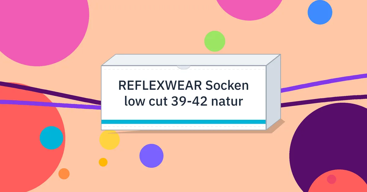 Symbolbild: Packung mit der Aufschrift REFLEXWEAR Socken low cut 39-42 natur (PZN 15736184) – Verfügbarkeit und Bezug in Apotheken in Frankfurt am Main