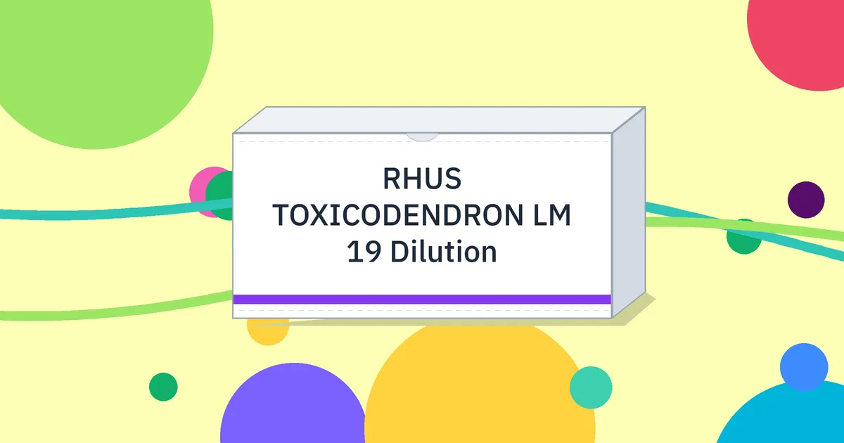 Symbolbild: Packung mit der Aufschrift RHUS TOXICODENDRON LM 19 Dilution (PZN 13053682) – Verfügbarkeit und Bezug in Apotheken in Frankfurt am Main