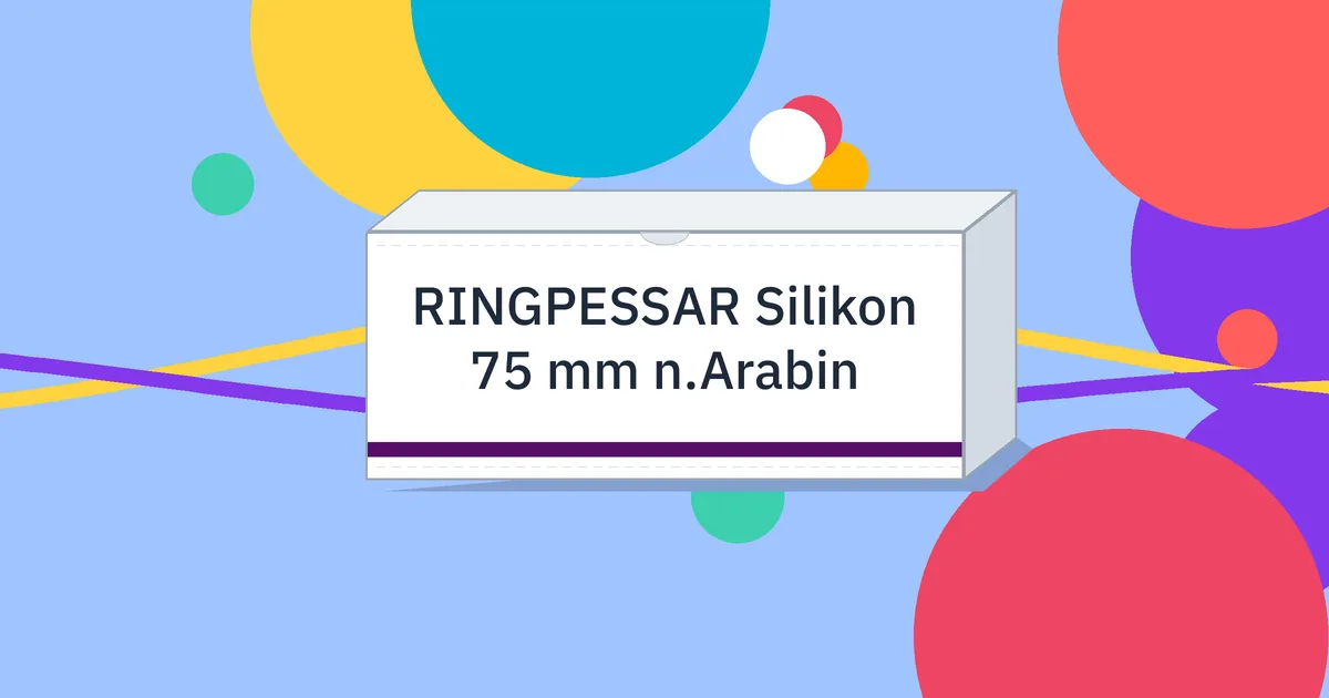 Symbolbild: Packung mit der Aufschrift RINGPESSAR Silikon 75 mm n.Arabin (PZN 00242312) – Verfügbarkeit und Bezug in Apotheken in Frankfurt am Main