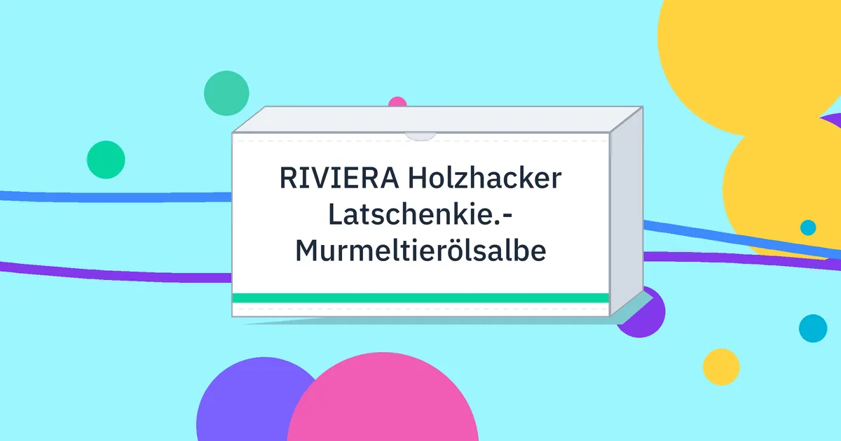 Symbolbild: Packung mit der Aufschrift RIVIERA Holzhacker Latschenkie.-Murmeltierölsalbe (PZN 19302809) – Verfügbarkeit und Bezug in Apotheken in Frankfurt am Main