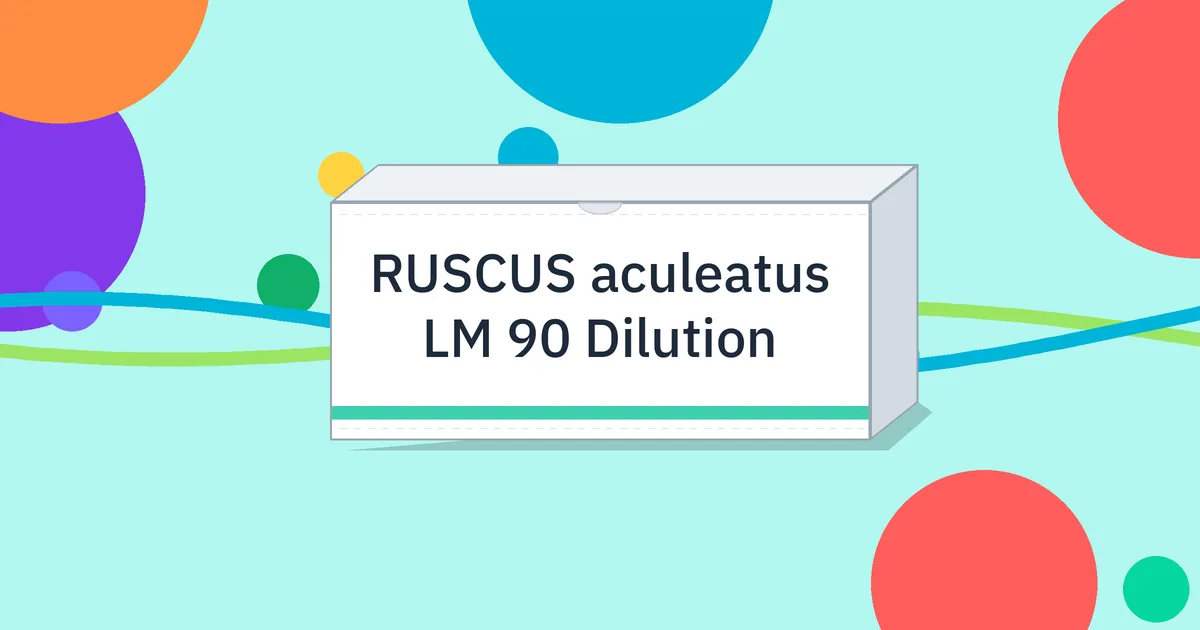 Symbolbild: Packung mit der Aufschrift RUSCUS aculeatus LM 90 Dilution (PZN 13173529) – Verfügbarkeit und Bezug in Apotheken in Frankfurt am Main