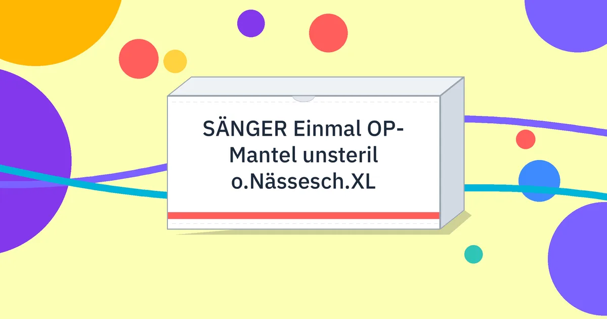 Symbolbild: Packung mit der Aufschrift SÄNGER Einmal OP-Mantel unsteril o.Nässesch.XL (PZN 02190720) – Verfügbarkeit und Bezug in Apotheken in Frankfurt am Main