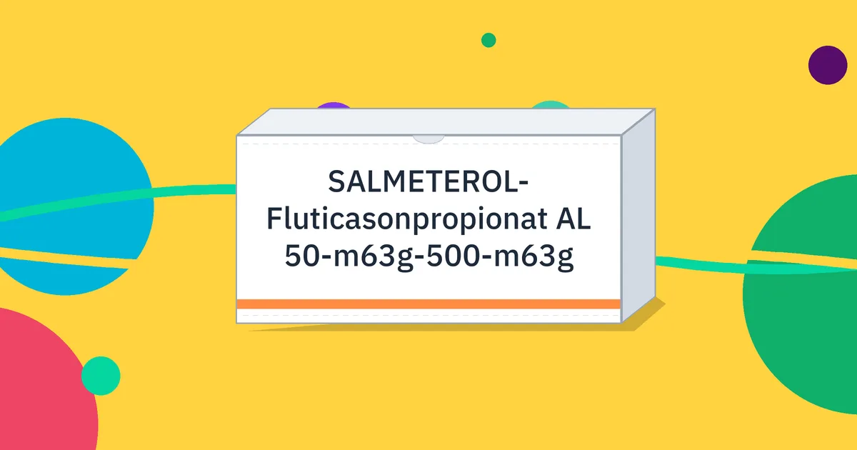 Symbolbild: Packung mit der Aufschrift SALMETEROL-Fluticasonpropionat AL 50-m63g-500-m63g (PZN 16875120) – Verfügbarkeit und Bezug in Apotheken in Frankfurt am Main