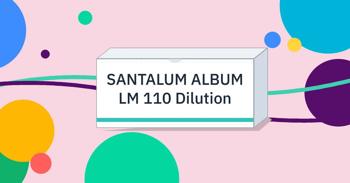 Symbolbild: Packung mit der Aufschrift SANTALUM ALBUM LM 110 Dilution (PZN 13685028) – Verfügbarkeit und Bezug in Apotheken in Frankfurt am Main