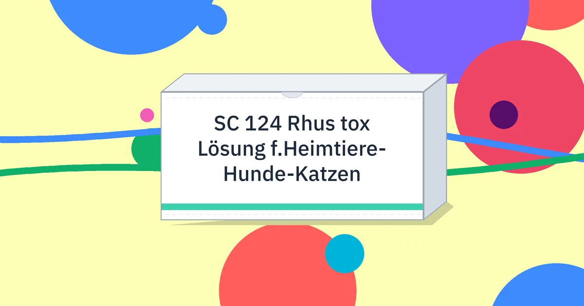 Symbolbild: Packung mit der Aufschrift SC 124 Rhus tox Lösung f.Heimtiere-Hunde-Katzen (PZN 11689200) – Verfügbarkeit und Bezug in Apotheken in Frankfurt am Main