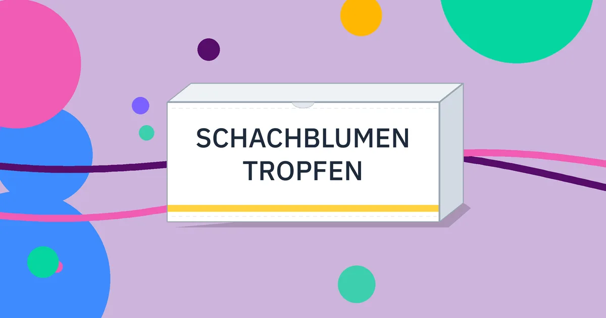 Symbolbild: Packung mit der Aufschrift SCHACHBLUMEN TROPFEN (PZN 15230071) – Verfügbarkeit und Bezug in Apotheken in Frankfurt am Main