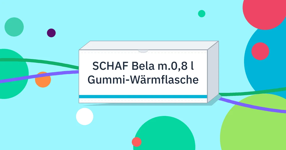 Symbolbild: Packung mit der Aufschrift SCHAF Bela m.0,8 l Gummi-Wärmflasche (PZN 18128781) – Verfügbarkeit und Bezug in Apotheken in Frankfurt am Main
