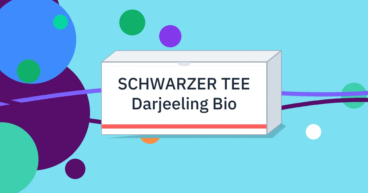 Symbolbild: Packung mit der Aufschrift SCHWARZER TEE Darjeeling Bio (PZN 10932035) – Verfügbarkeit und Bezug in Apotheken in Frankfurt am Main
