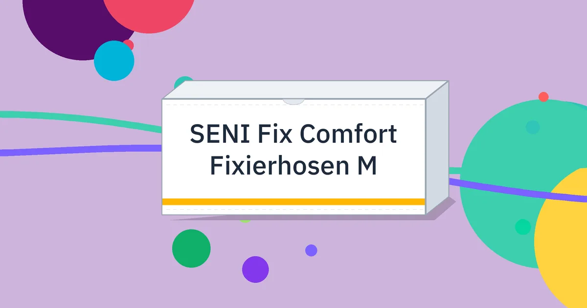 Symbolbild: Packung mit der Aufschrift SENI Fix Comfort Fixierhosen M (PZN 10791020) – Verfügbarkeit und Bezug in Apotheken in Frankfurt am Main