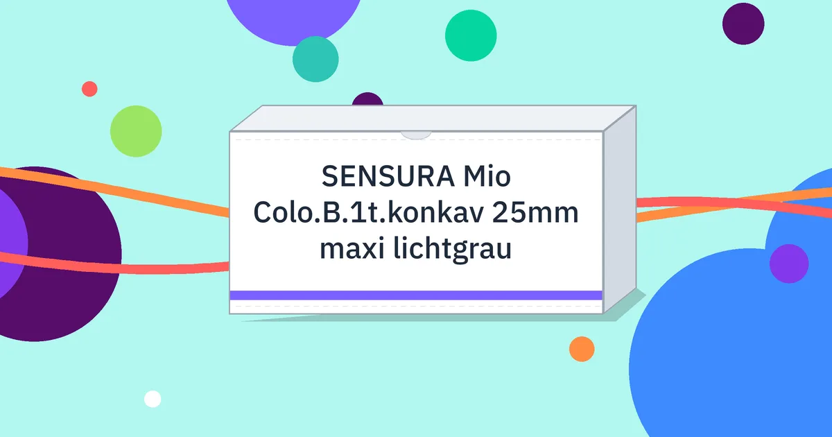 Symbolbild: Packung mit der Aufschrift SENSURA Mio Colo.B.1t.konkav 25mm maxi lichtgrau (PZN 12547933) – Verfügbarkeit und Bezug in Apotheken in Frankfurt am Main