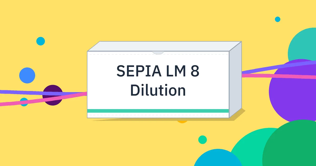 Symbolbild: Packung mit der Aufschrift SEPIA LM 8 Dilution (PZN 13188465) – Verfügbarkeit und Bezug in Apotheken in Frankfurt am Main