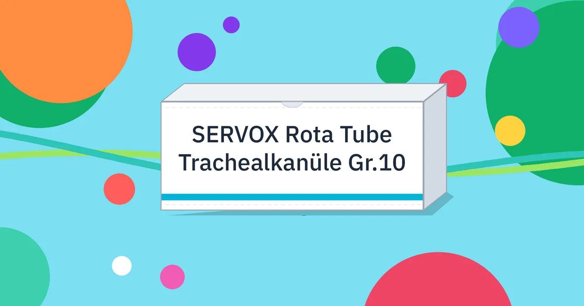 Symbolbild: Packung mit der Aufschrift SERVOX Rota Tube Trachealkanüle Gr.10 (PZN 09332985) – Verfügbarkeit und Bezug in Apotheken in Frankfurt am Main