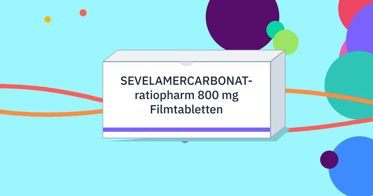 Symbolbild: Packung mit der Aufschrift SEVELAMERCARBONAT-ratiopharm 800 mg Filmtabletten (PZN 11160942) – Verfügbarkeit und Bezug in Apotheken in Frankfurt am Main