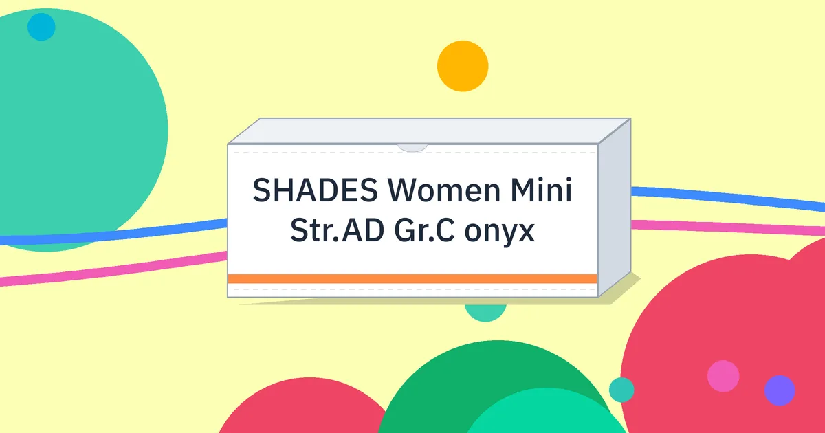 Symbolbild: Packung mit der Aufschrift SHADES Women Mini Str.AD Gr.C onyx (PZN 16992713) – Verfügbarkeit und Bezug in Apotheken in Frankfurt am Main