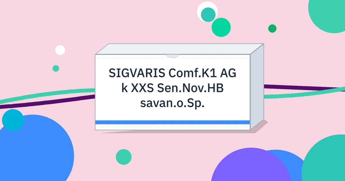 Symbolbild: Packung mit der Aufschrift SIGVARIS Comf.K1 AG k XXS Sen.Nov.HB savan.o.Sp. (PZN 17102963) – Verfügbarkeit und Bezug in Apotheken in Frankfurt am Main