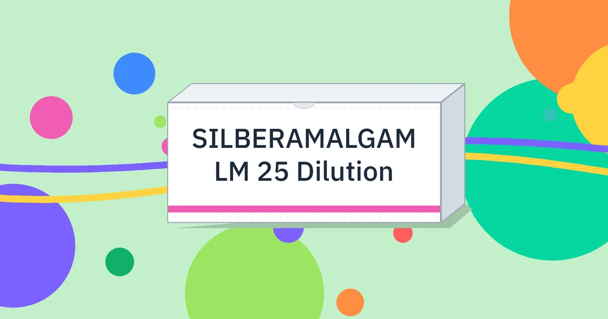 Symbolbild: Packung mit der Aufschrift SILBERAMALGAM LM 25 Dilution (PZN 13189424) – Verfügbarkeit und Bezug in Apotheken in Frankfurt am Main