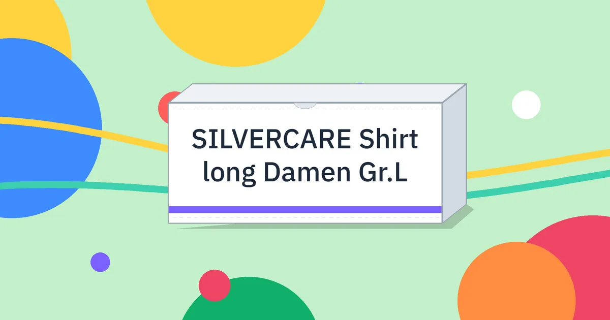 Symbolbild: Packung mit der Aufschrift SILVERCARE Shirt long Damen Gr.L (PZN 01110618) – Verfügbarkeit und Bezug in Apotheken in Frankfurt am Main