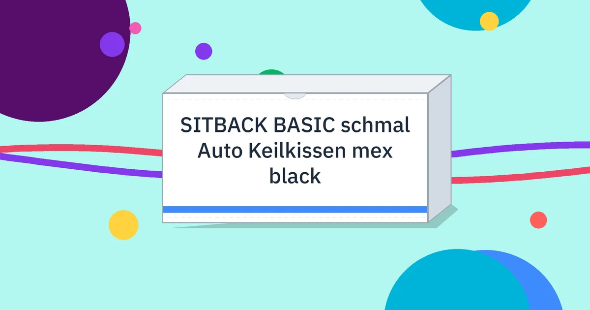 Symbolbild: Packung mit der Aufschrift SITBACK BASIC schmal Auto Keilkissen mex black (PZN 16860408) – Verfügbarkeit und Bezug in Apotheken in Frankfurt am Main