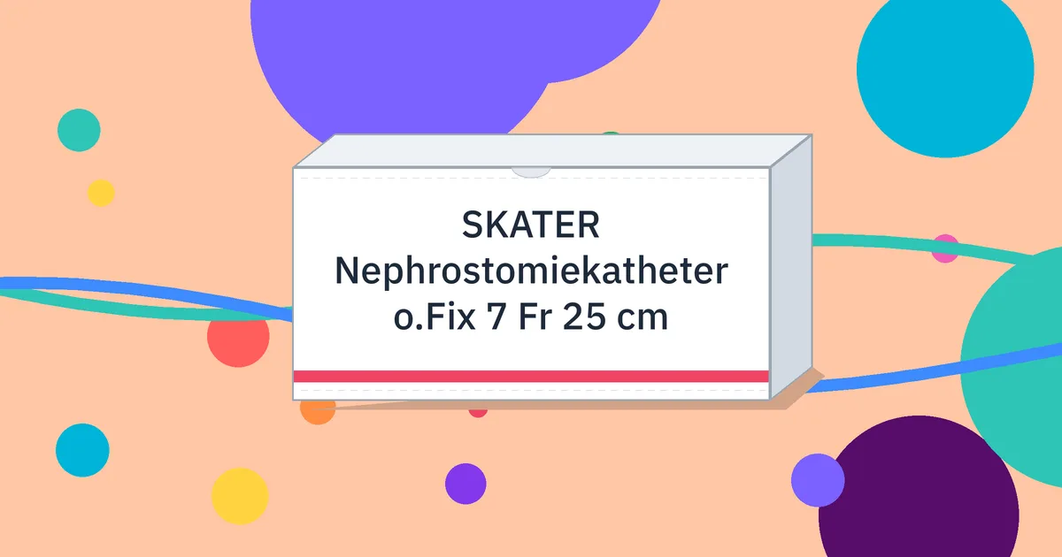 Symbolbild: Packung mit der Aufschrift SKATER Nephrostomiekatheter o.Fix 7 Fr 25 cm (PZN 06769919) – Verfügbarkeit und Bezug in Apotheken in Frankfurt am Main