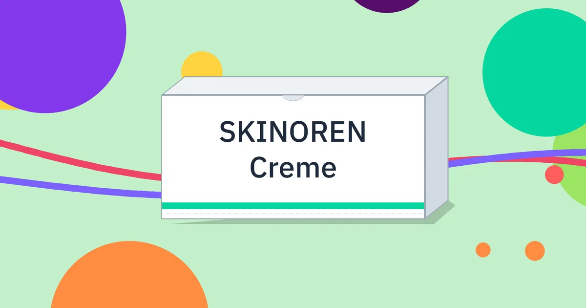 Symbolbild: Packung mit der Aufschrift SKINOREN Creme (PZN 07223074) – Verfügbarkeit und Bezug in Apotheken in Frankfurt am Main