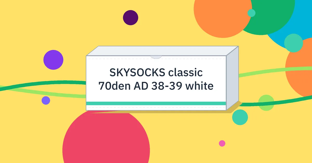 Symbolbild: Packung mit der Aufschrift SKYSOCKS classic 70den AD 38-39 white (PZN 18897568) – Verfügbarkeit und Bezug in Apotheken in Frankfurt am Main