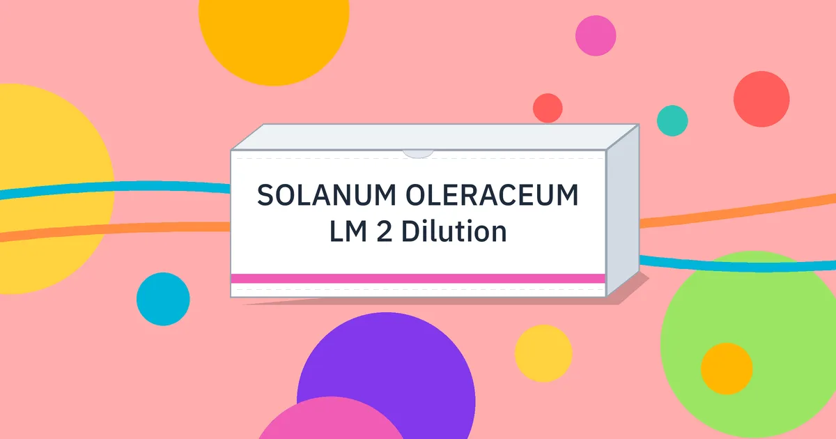 Symbolbild: Packung mit der Aufschrift SOLANUM OLERACEUM LM 2 Dilution (PZN 13193199) – Verfügbarkeit und Bezug in Apotheken in Frankfurt am Main