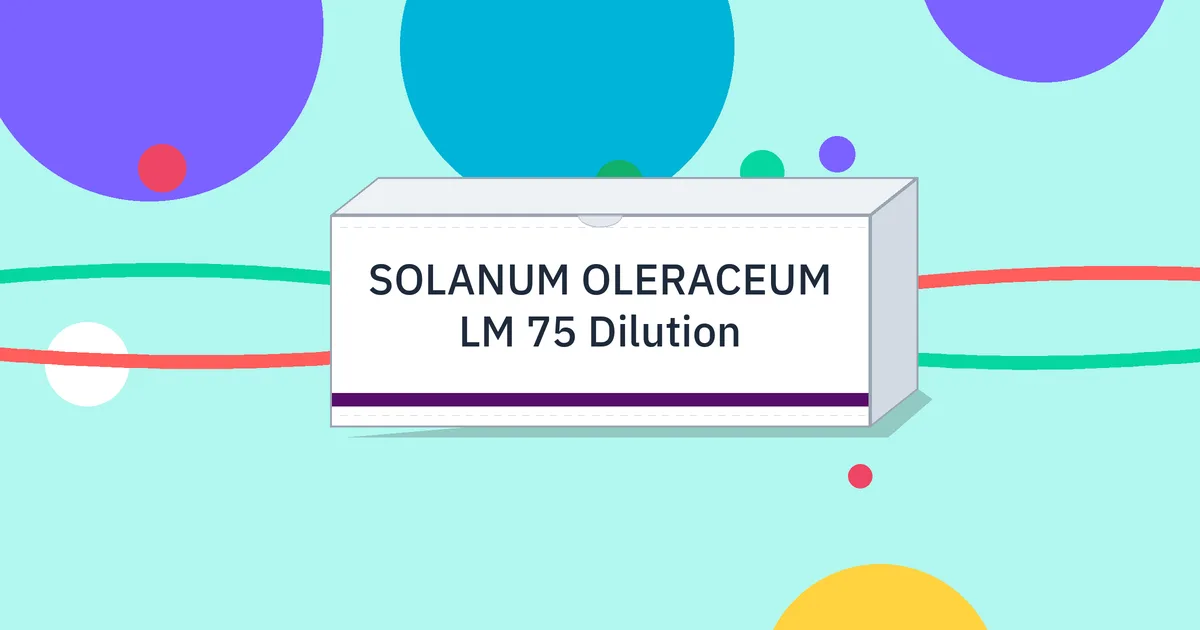 Symbolbild: Packung mit der Aufschrift SOLANUM OLERACEUM LM 75 Dilution (PZN 13193590) – Verfügbarkeit und Bezug in Apotheken in Frankfurt am Main