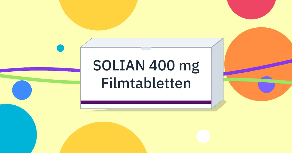 Symbolbild: Packung mit der Aufschrift SOLIAN 400 mg Filmtabletten (PZN 01827434) – Verfügbarkeit und Bezug in Apotheken in Frankfurt am Main