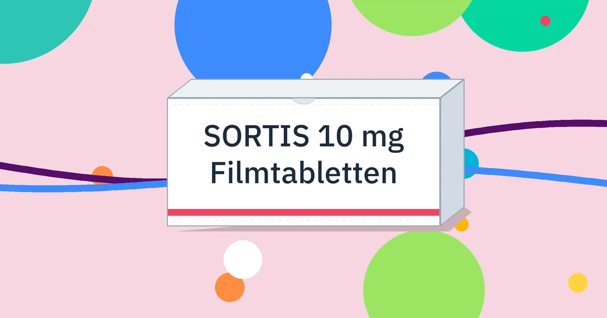 Symbolbild: Packung mit der Aufschrift SORTIS 10 mg Filmtabletten (PZN 07699345) – Verfügbarkeit und Bezug in Apotheken in Frankfurt am Main