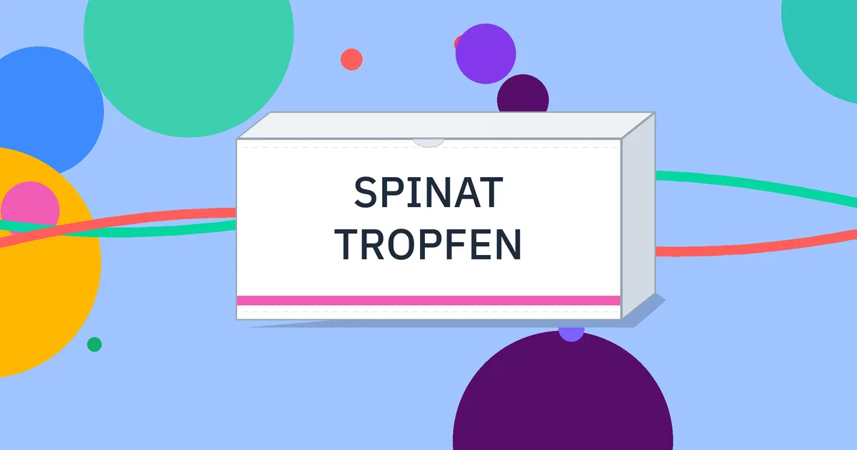 Symbolbild: Packung mit der Aufschrift SPINAT TROPFEN (PZN 15229808) – Verfügbarkeit und Bezug in Apotheken in Frankfurt am Main