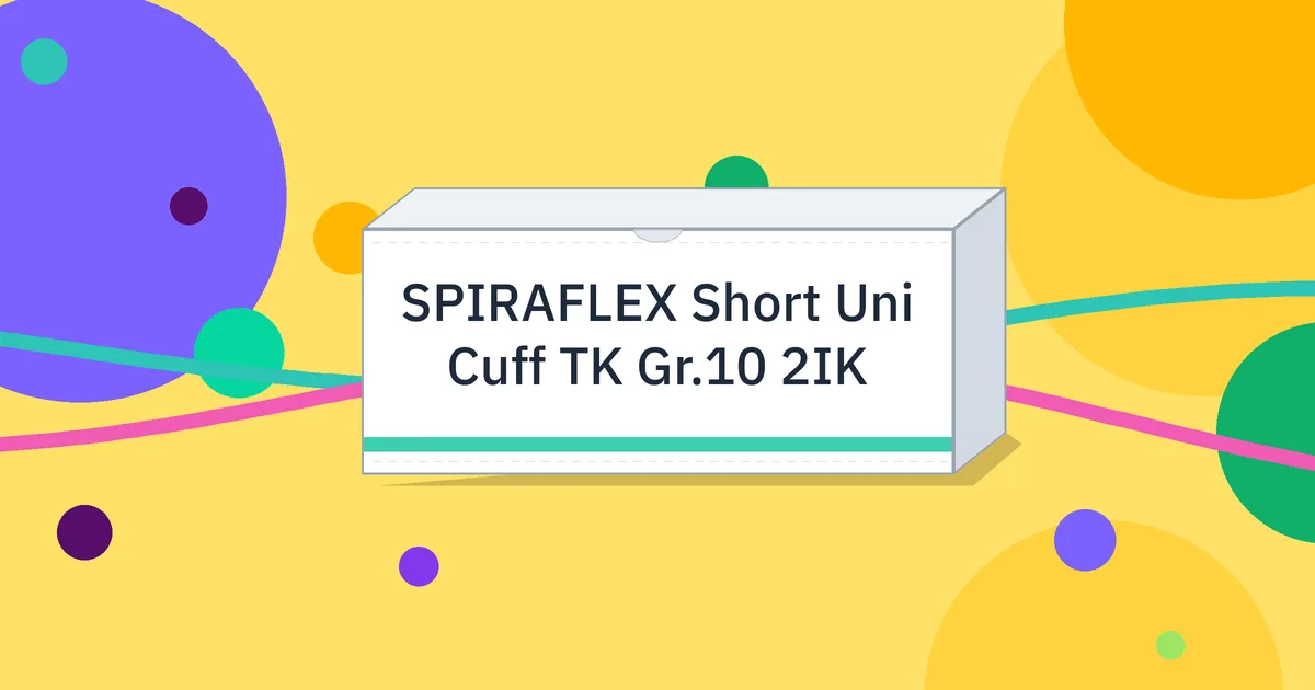 Symbolbild: Packung mit der Aufschrift SPIRAFLEX Short Uni Cuff TK Gr.10 2IK (PZN 12564417) – Verfügbarkeit und Bezug in Apotheken in Frankfurt am Main