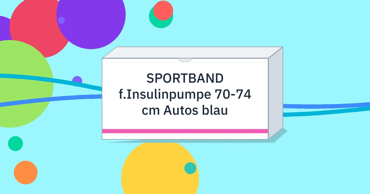 Symbolbild: Packung mit der Aufschrift SPORTBAND f.Insulinpumpe 70-74 cm Autos blau (PZN 13915959) – Verfügbarkeit und Bezug in Apotheken in Frankfurt am Main