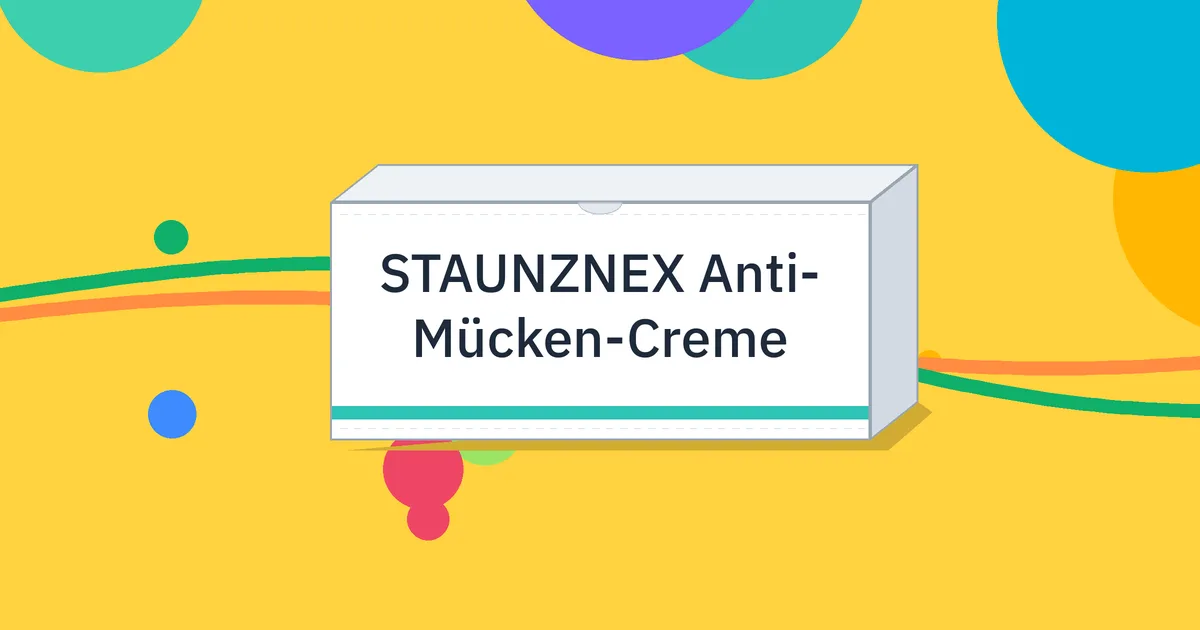 Symbolbild: Packung mit der Aufschrift STAUNZNEX Anti-Mücken-Creme (PZN 19774543) – Verfügbarkeit und Bezug in Apotheken in Frankfurt am Main