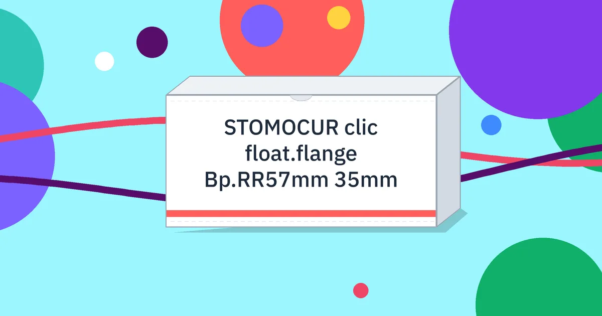 Symbolbild: Packung mit der Aufschrift STOMOCUR clic float.flange Bp.RR57mm 35mm (PZN 03030444) – Verfügbarkeit und Bezug in Apotheken in Frankfurt am Main