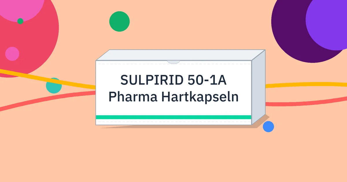 Symbolbild: Packung mit der Aufschrift SULPIRID 50-1A Pharma Hartkapseln (PZN 03157050) – Verfügbarkeit und Bezug in Apotheken in Frankfurt am Main