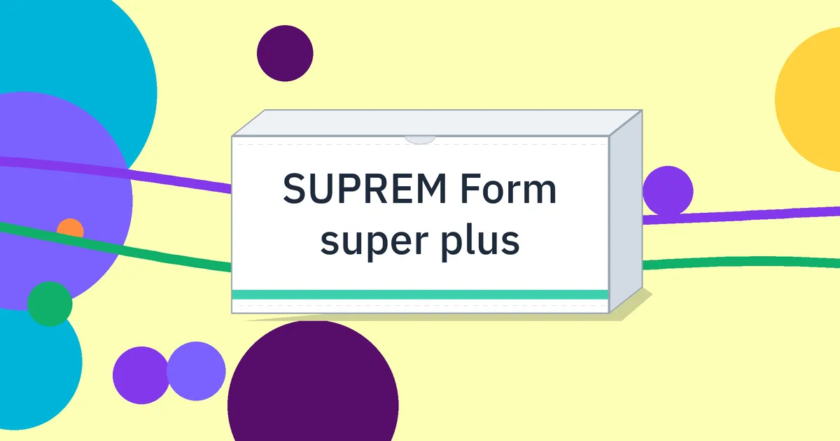 Symbolbild: Packung mit der Aufschrift SUPREM Form super plus (PZN 08835773) – Verfügbarkeit und Bezug in Apotheken in Frankfurt am Main