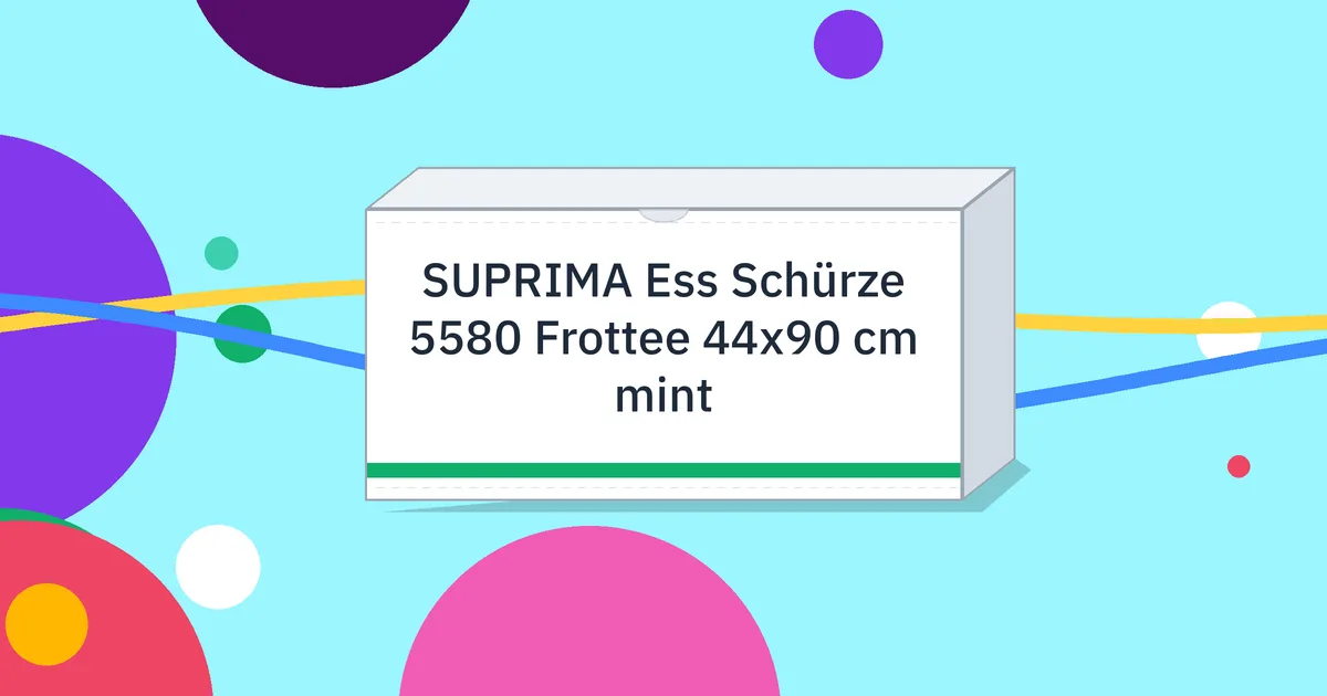 Symbolbild: Packung mit der Aufschrift SUPRIMA Ess Schürze 5580 Frottee 44x90 cm mint (PZN 12501612) – Verfügbarkeit und Bezug in Apotheken in Frankfurt am Main