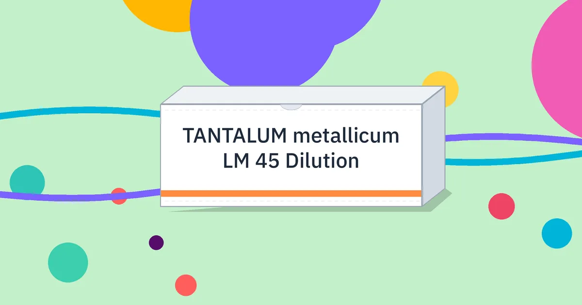 Symbolbild: Packung mit der Aufschrift TANTALUM metallicum LM 45 Dilution (PZN 13213743) – Verfügbarkeit und Bezug in Apotheken in Frankfurt am Main