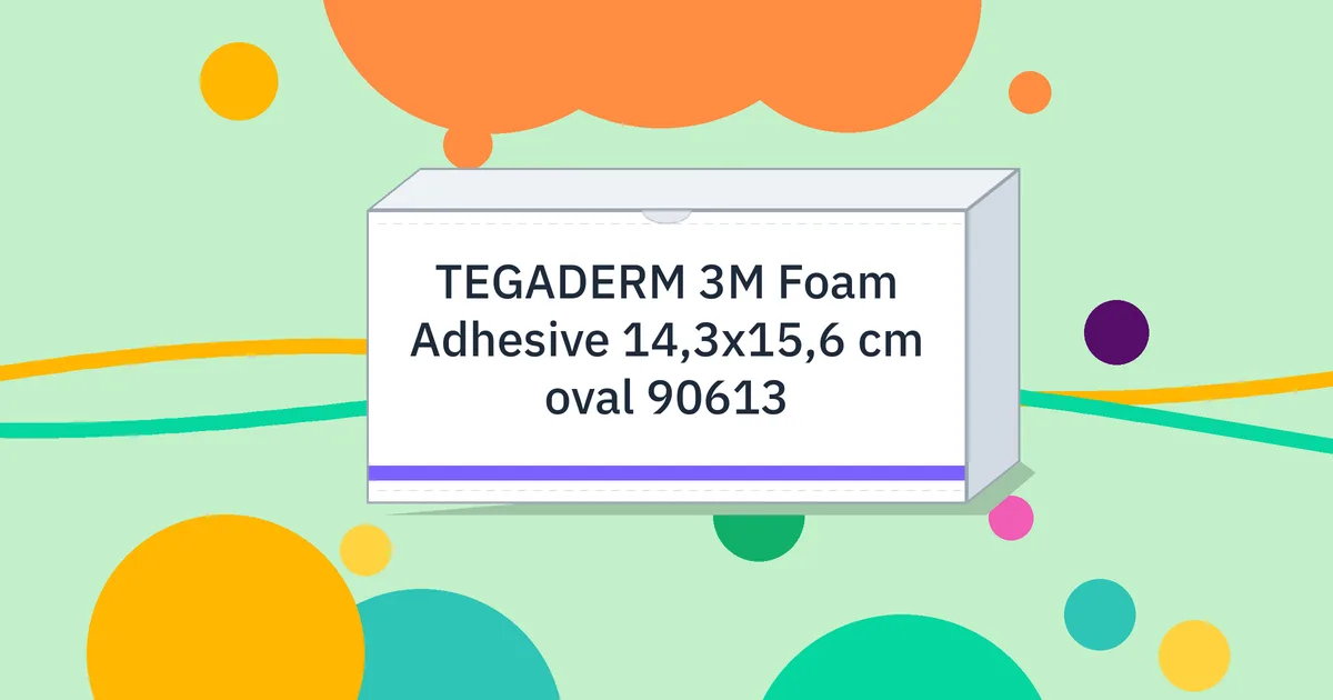Symbolbild: Packung mit der Aufschrift TEGADERM 3M Foam Adhesive 14,3x15,6 cm oval 90613 (PZN 17311810) – Verfügbarkeit und Bezug in Apotheken in Frankfurt am Main