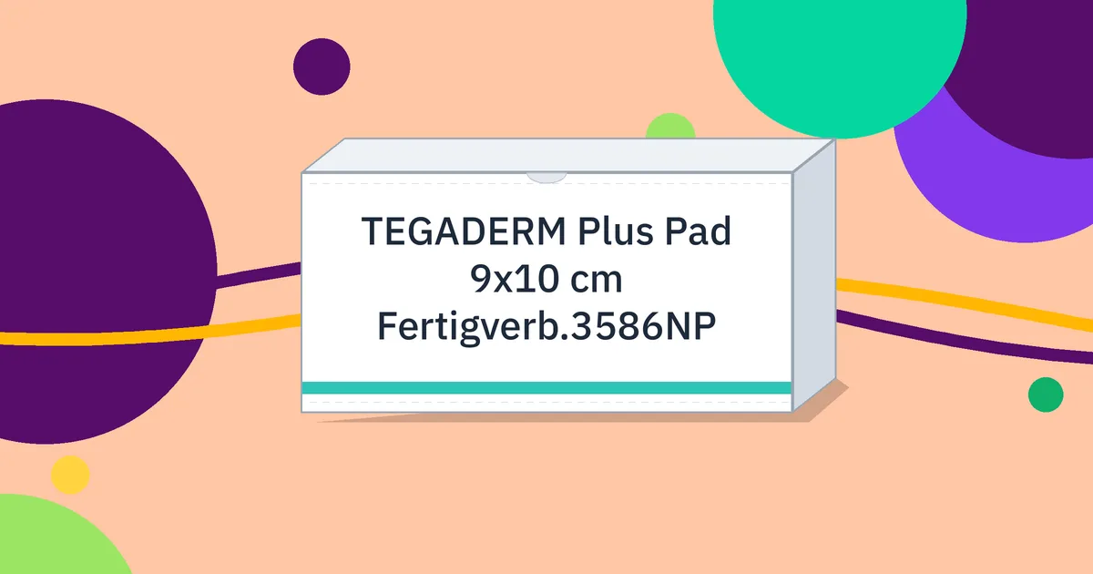 Symbolbild: Packung mit der Aufschrift TEGADERM Plus Pad 9x10 cm Fertigverb.3586NP (PZN 07194869) – Verfügbarkeit und Bezug in Apotheken in Frankfurt am Main