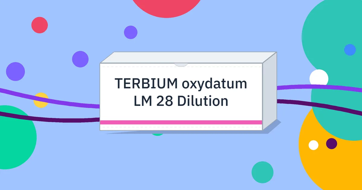 Symbolbild: Packung mit der Aufschrift TERBIUM oxydatum LM 28 Dilution (PZN 13216339) – Verfügbarkeit und Bezug in Apotheken in Frankfurt am Main