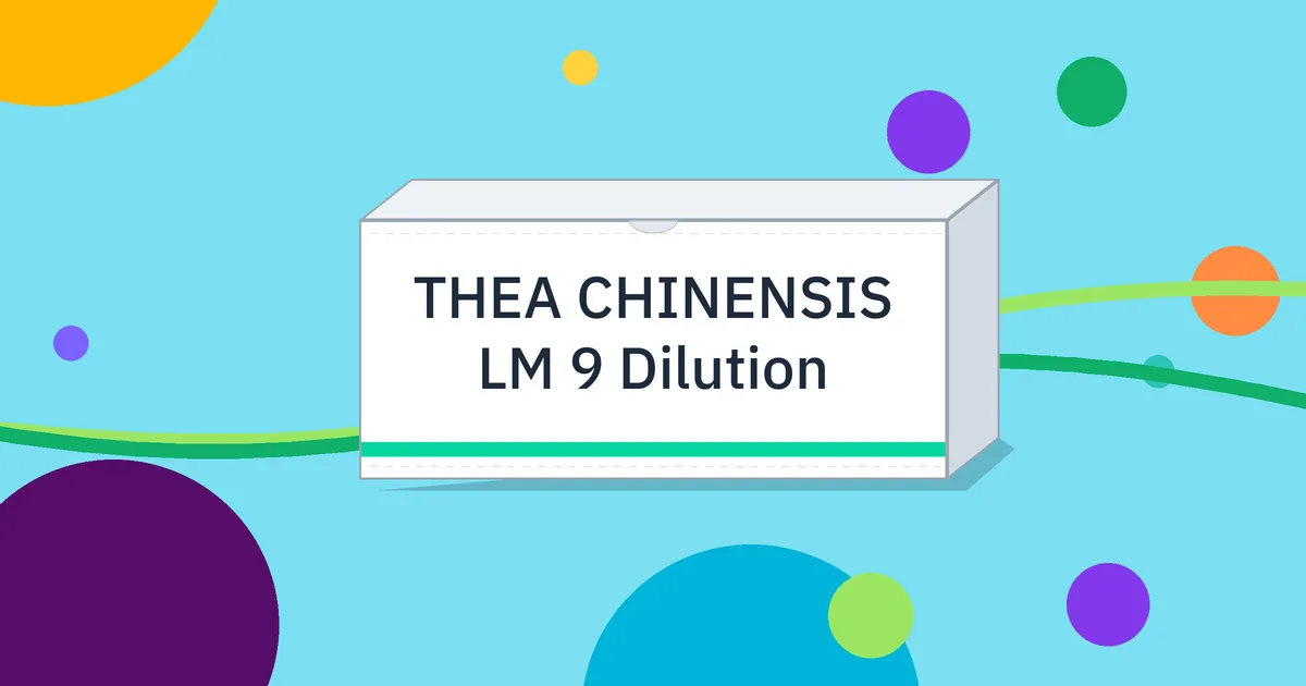 Symbolbild: Packung mit der Aufschrift THEA CHINENSIS LM 9 Dilution (PZN 13219266) – Verfügbarkeit und Bezug in Apotheken in Frankfurt am Main