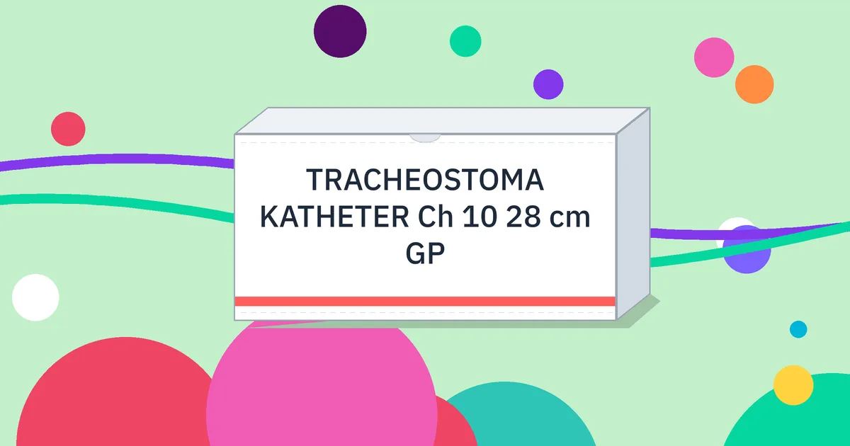 Symbolbild: Packung mit der Aufschrift TRACHEOSTOMA KATHETER Ch 10 28 cm GP (PZN 15418047) – Verfügbarkeit und Bezug in Apotheken in Frankfurt am Main