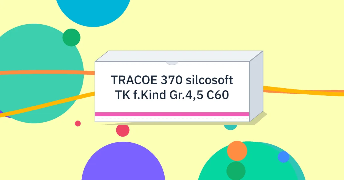 Symbolbild: Packung mit der Aufschrift TRACOE 370 silcosoft TK f.Kind Gr.4,5 C60 (PZN 14314618) – Verfügbarkeit und Bezug in Apotheken in Frankfurt am Main