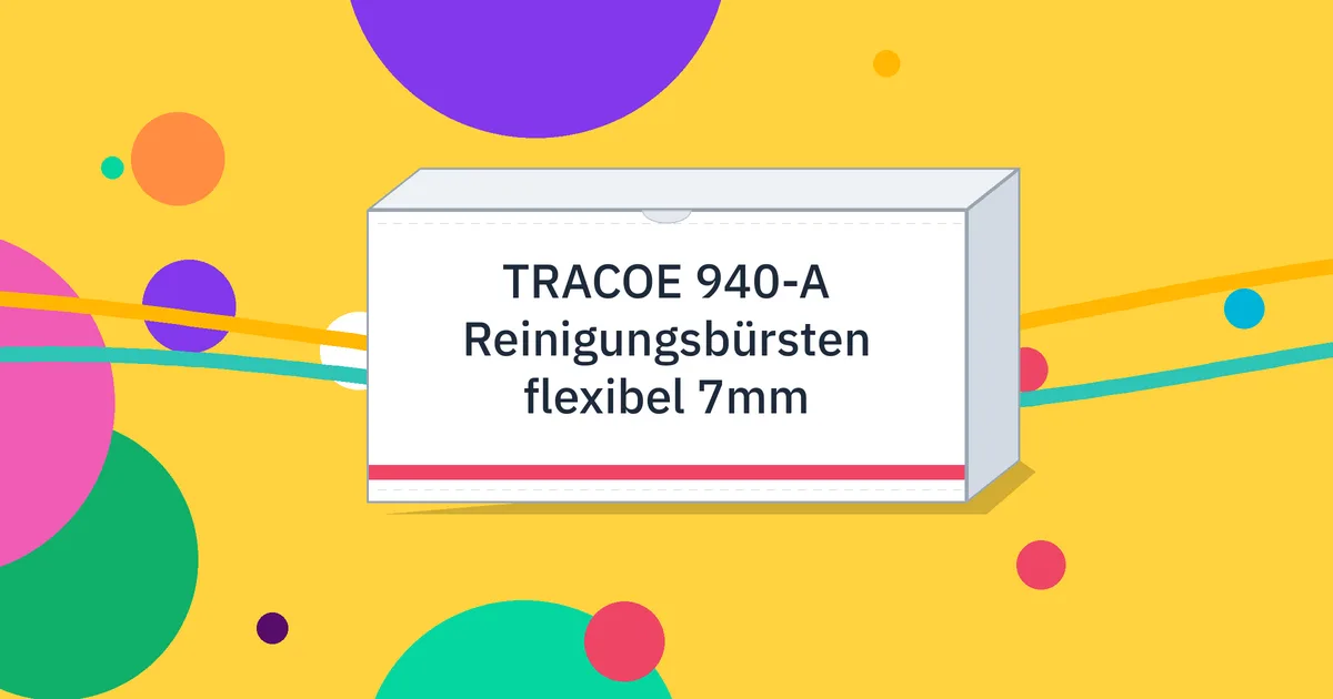 Symbolbild: Packung mit der Aufschrift TRACOE 940-A Reinigungsbürsten flexibel 7mm (PZN 02750834) – Verfügbarkeit und Bezug in Apotheken in Frankfurt am Main